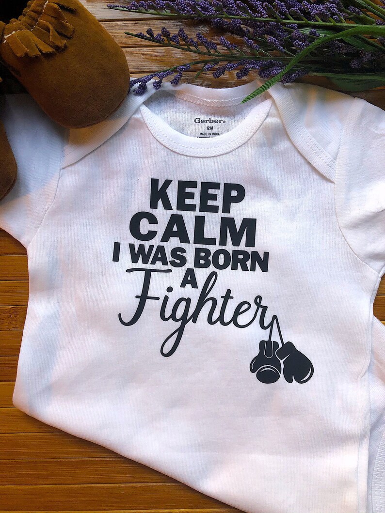 Keep Calm Im a Fighter Strong Baby NICU Baby Onesie Nicu - Etsy