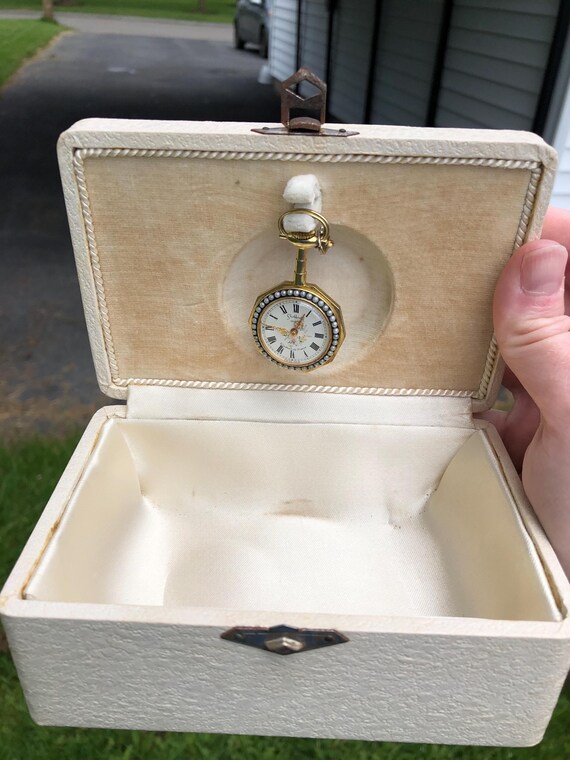 Antique pocket watch box to display, box only! - Gem