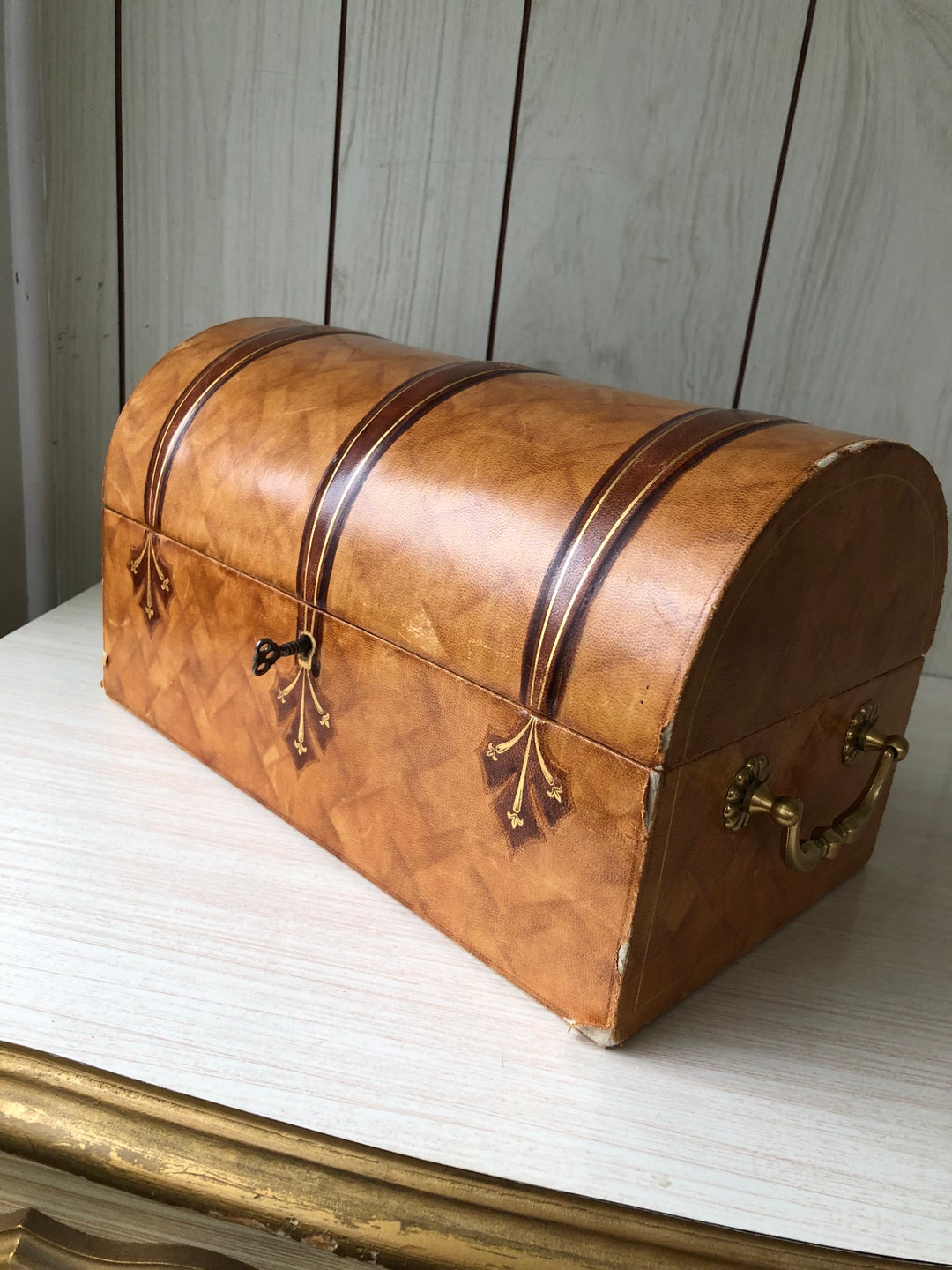 Vintage Italian Jewelry Box With Domed Lid and Working Key, Space for ...