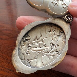 Antique Holly Sliding Locket With Mirror, Art Nouveau Era, Christmas ...