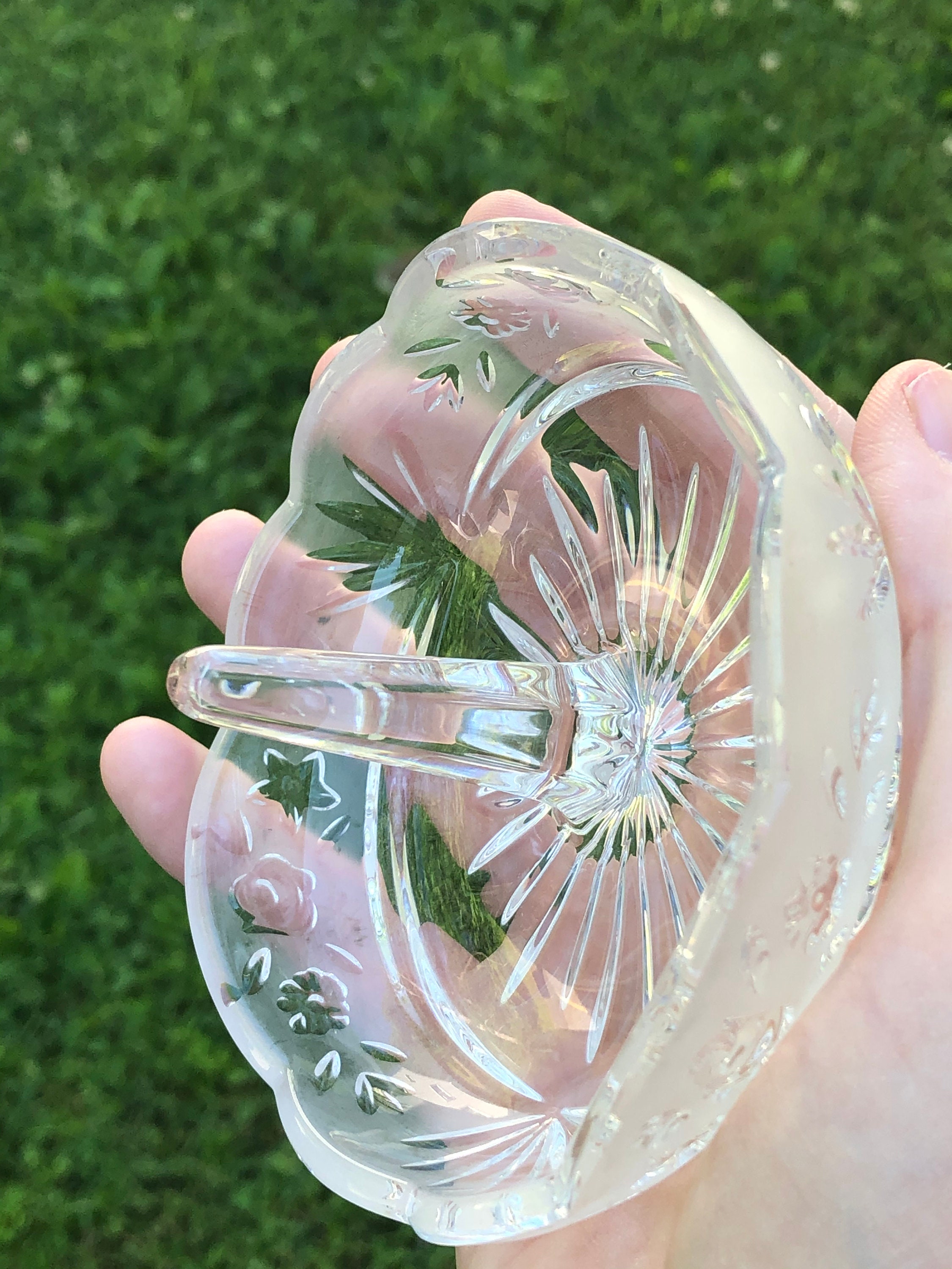 Cut Glass Crystal Ring Holder Tray Vintage | Etsy