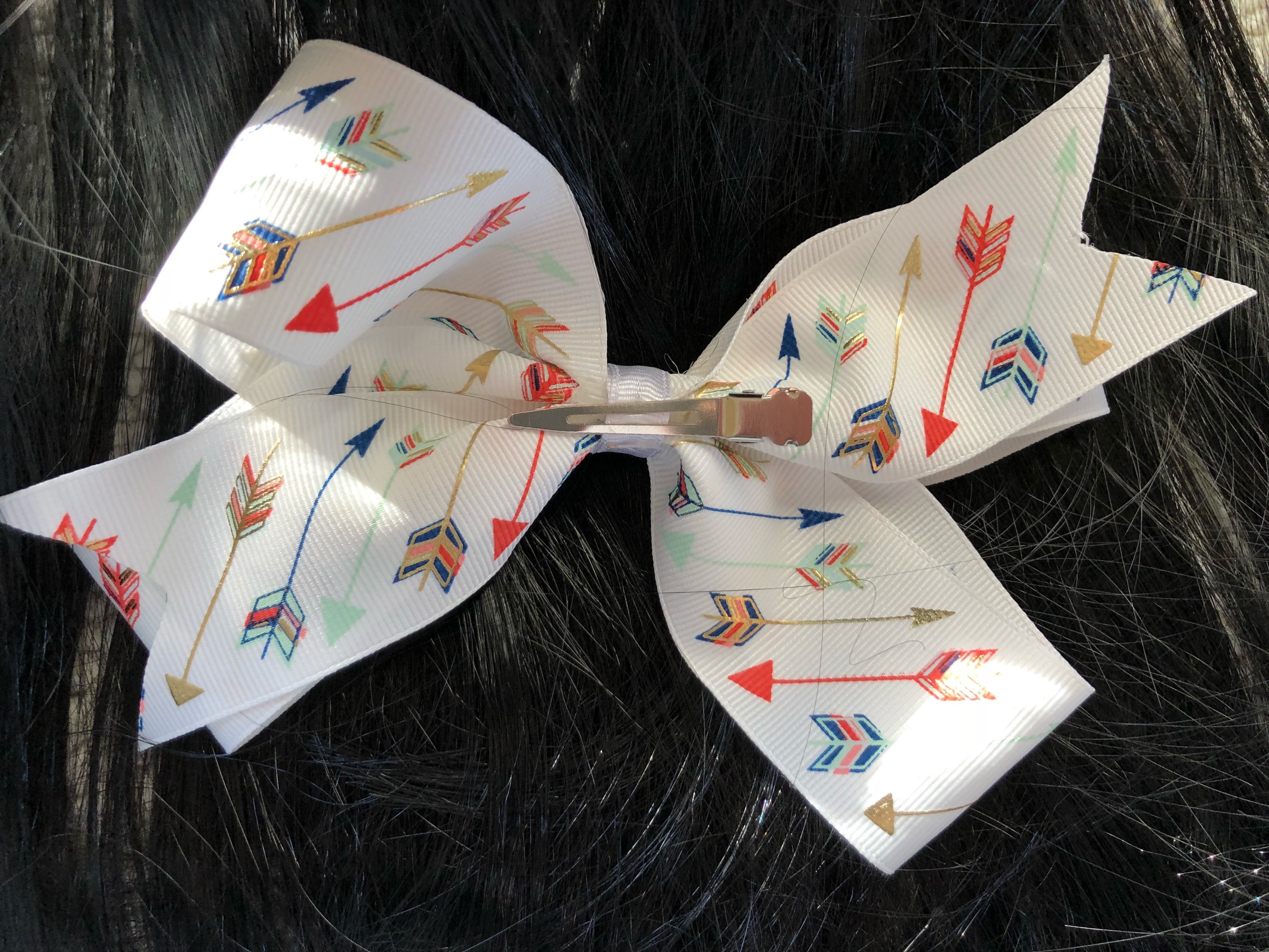 Arrow Hair Bow, Grosgrain Ribbon, Hair Clip, Hair Accessories, Girl's ...