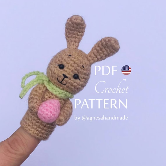 Easter BUNNY Crochet Finger Puppet | Etsy