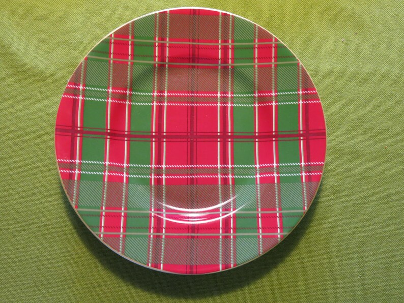 Great Set of 4 Perfect Pier 1 Homecoming Plaid 8 1/2" Salad or Dessert ...