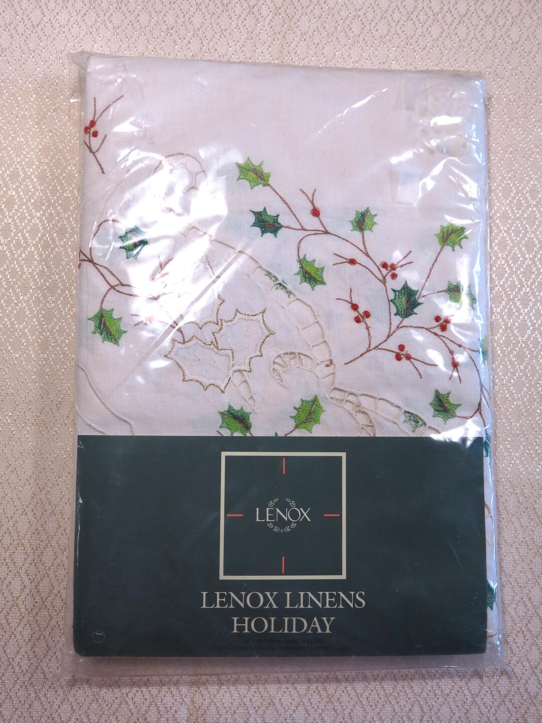 Super Hard to Find Lenox Holiday Linens Cutwork New in Package 65 X 102 ...