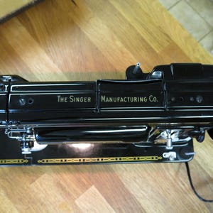 Gorgeous HTF 1956 Black Singer Straight Stitch 301 Sewing Machine W ...