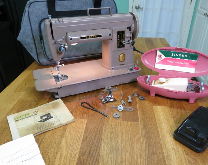 Great Running 1950s Beige Singer 301a Straight Stitch Heavy Duty Sewing ...