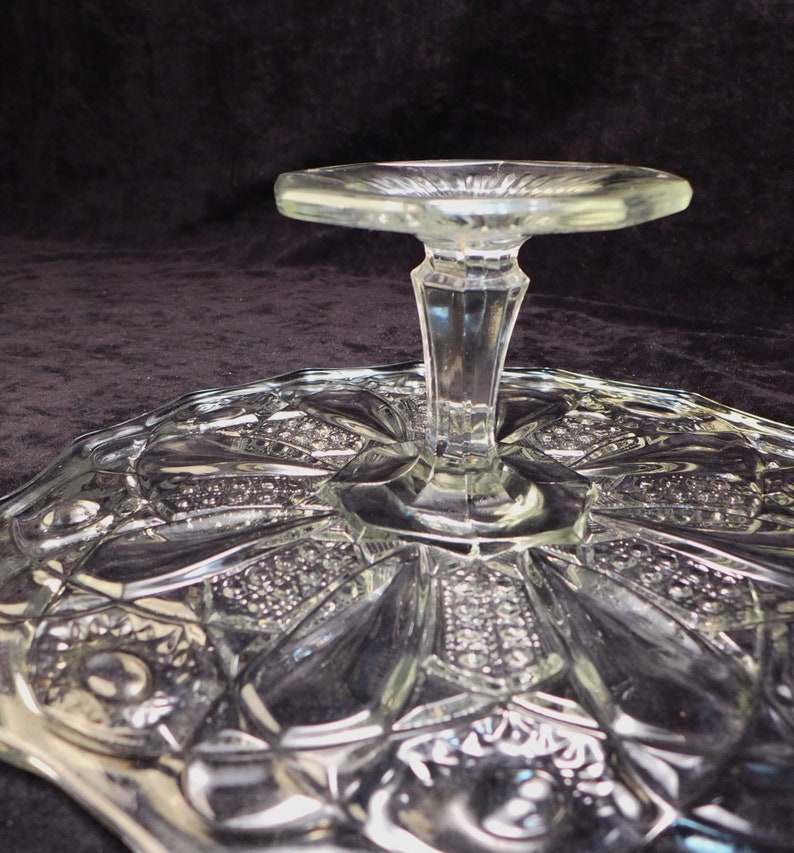 EAPG Mckee Glass Pattern Quintec Gorgeous Pressed Glass Pedestal Cake ...