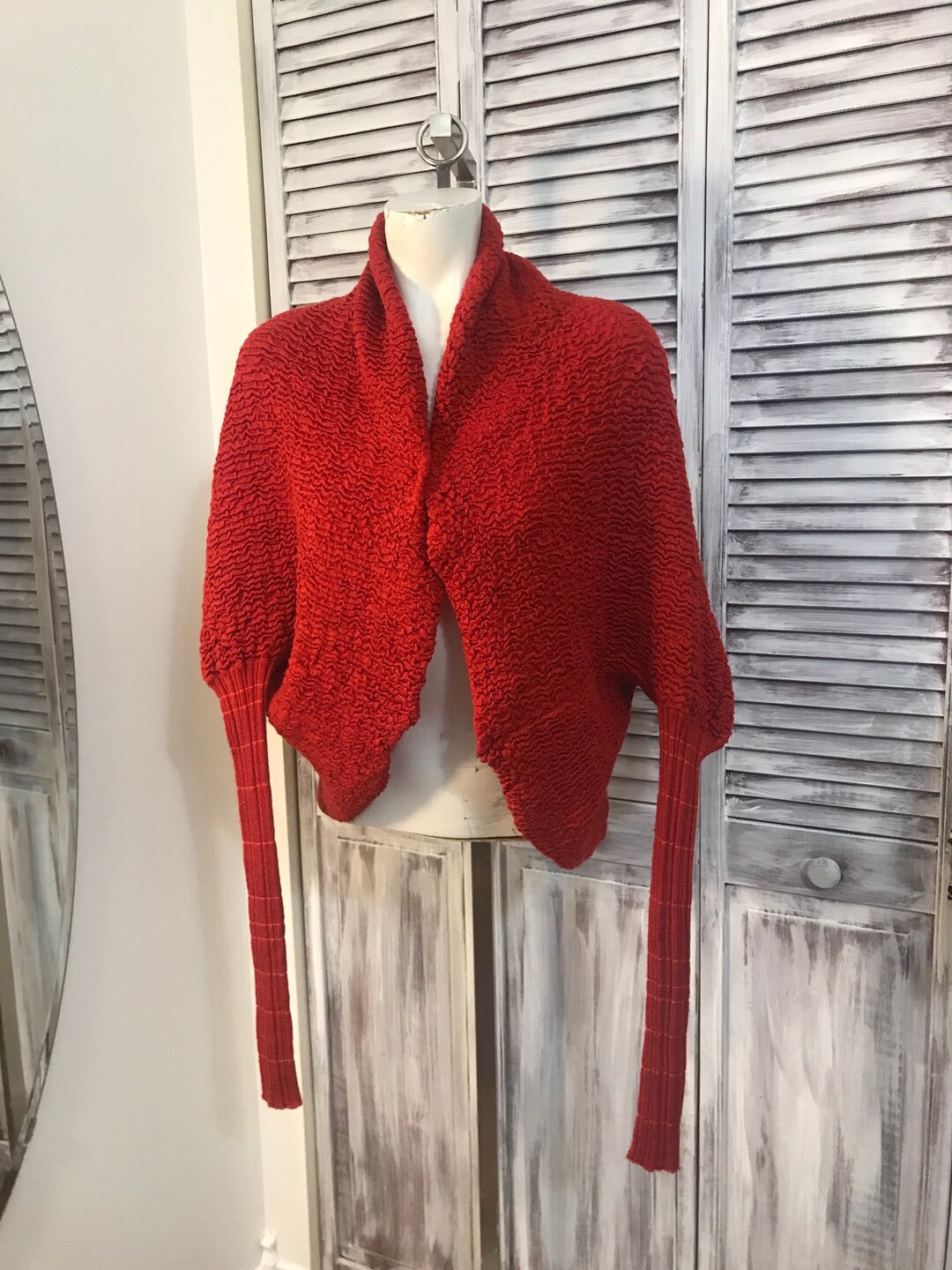 Vintage Women's Dark Orange Bolero Jacket or Cropped Jacket Bright ...