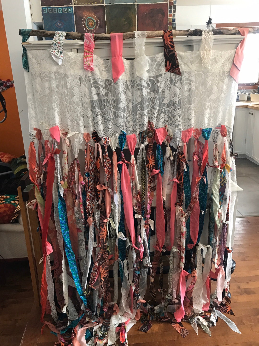 Shabby Chic Curtains - Upcycled Valance - Gypsy Curtain - Boho Curtain ...