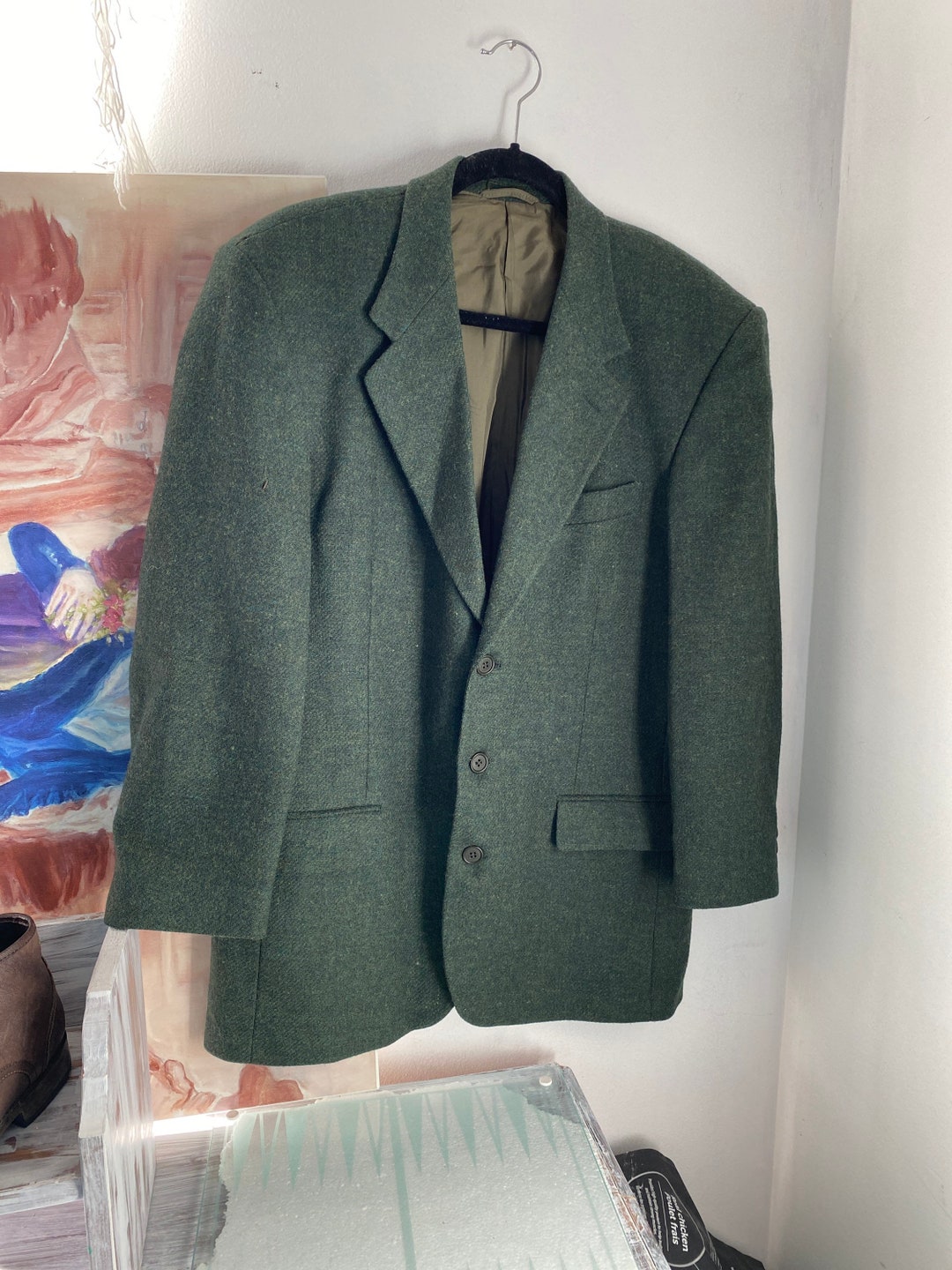 Parallax Vintage Men's Green Wool Jacket Size 42 Wool Jacket - Etsy UK