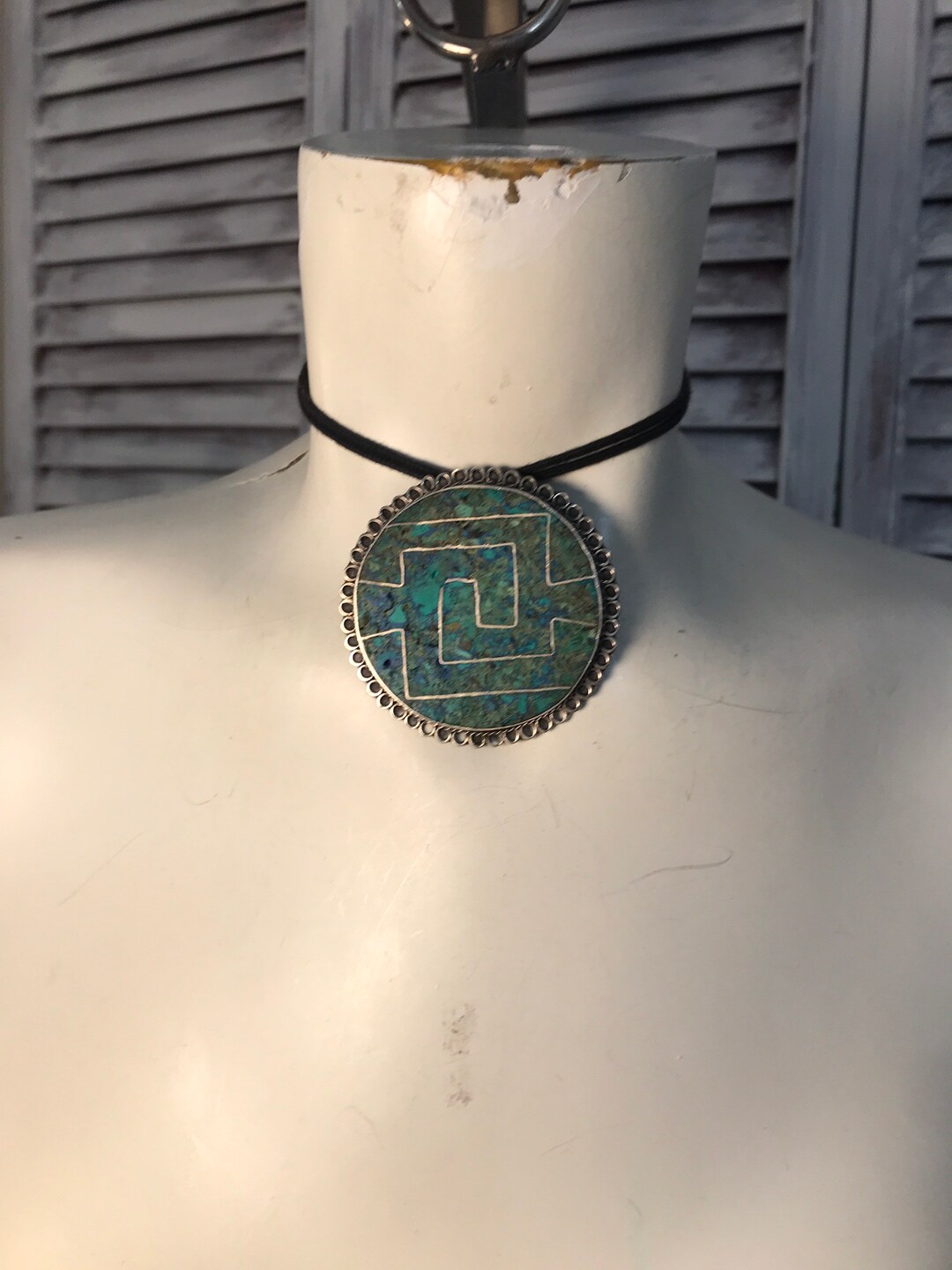 Vintage 80s Round Mexican Silver Pendant 2 1/2 Inches in Circumference ...