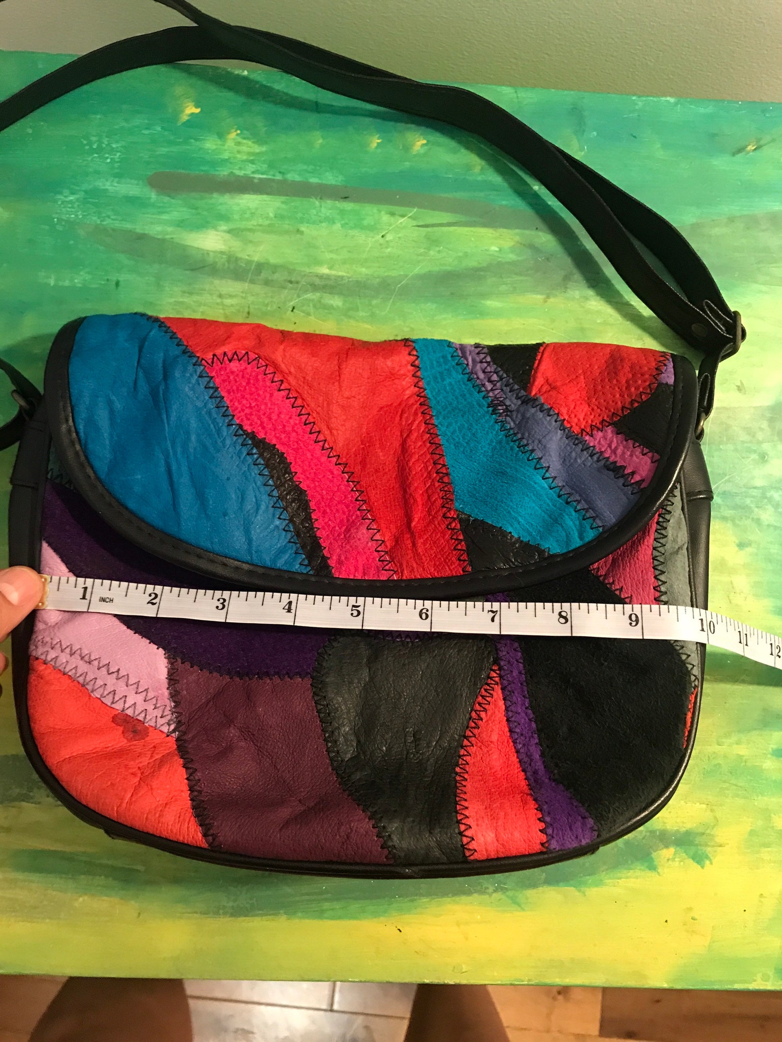 Sac à main vintage patchwork sacoche vintage cuir année - Etsy France