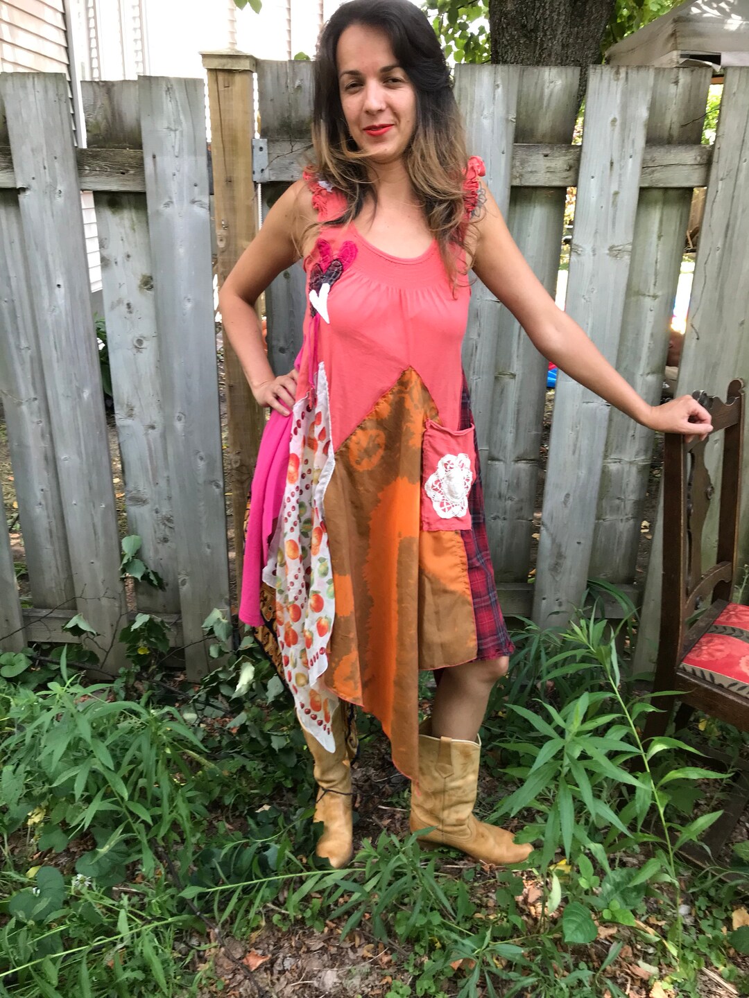 Eco Dress Upcycled Clothing Romantic Shabby Chic Summer Dress Romantic ...