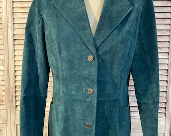 Turquoise Suede Jacket | Etsy
