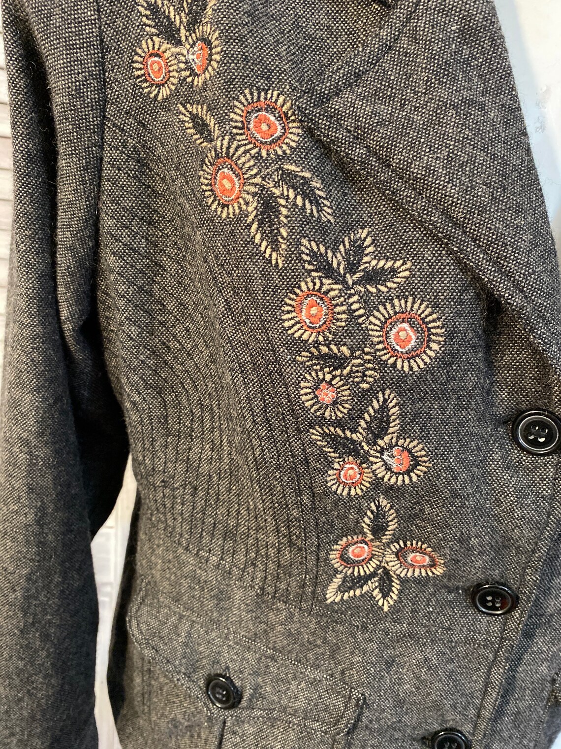 Veston tweed brodé femme vintage Grandeur M/L - Etsy France