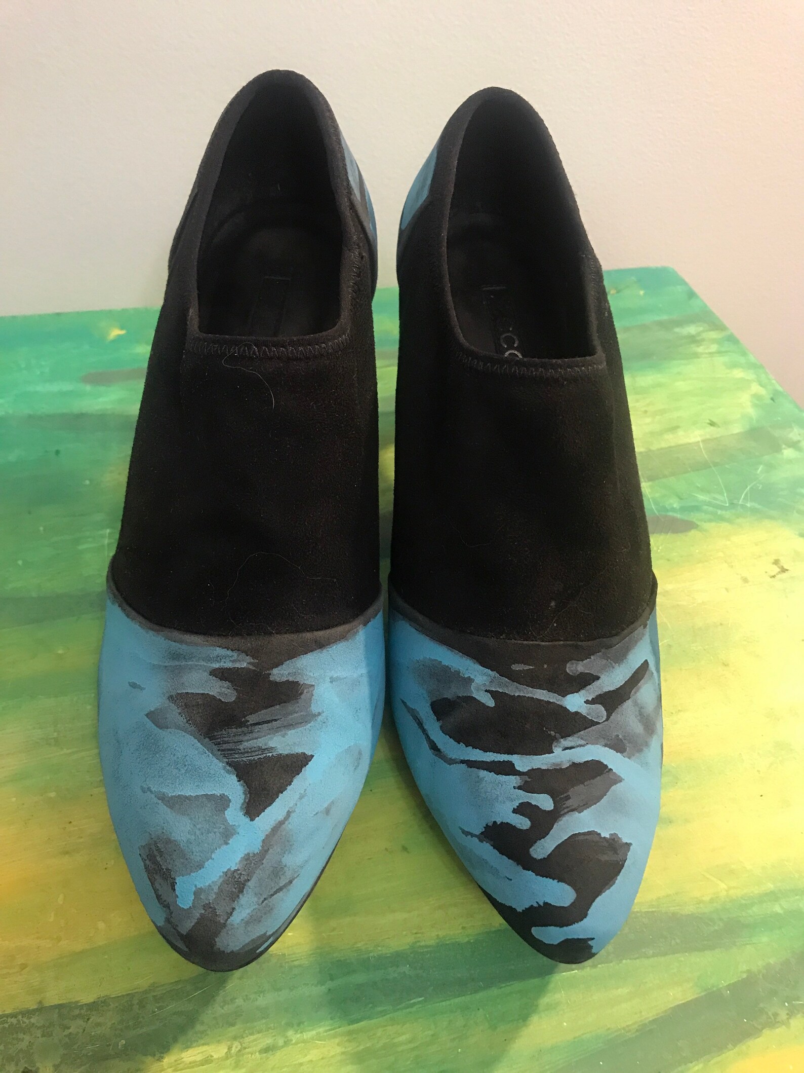 Soulier femme upcycled soulier en suède et suèdine noir - Etsy France