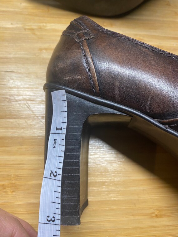 soulier à talon cuir brun femme vintage grandeur 40 - Gem
