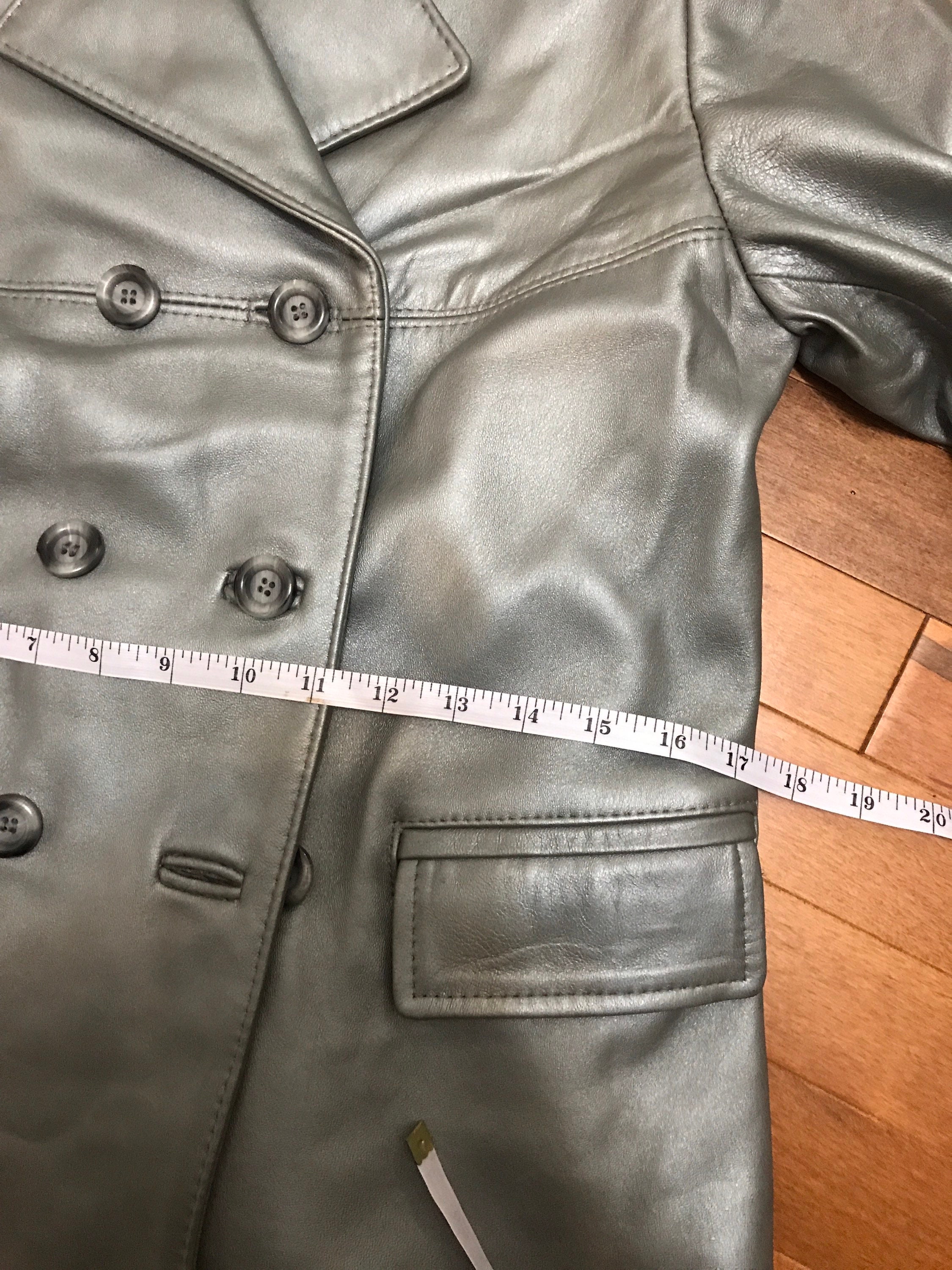 Vintage leather jacket silver grey leather jacket Oscar | Etsy