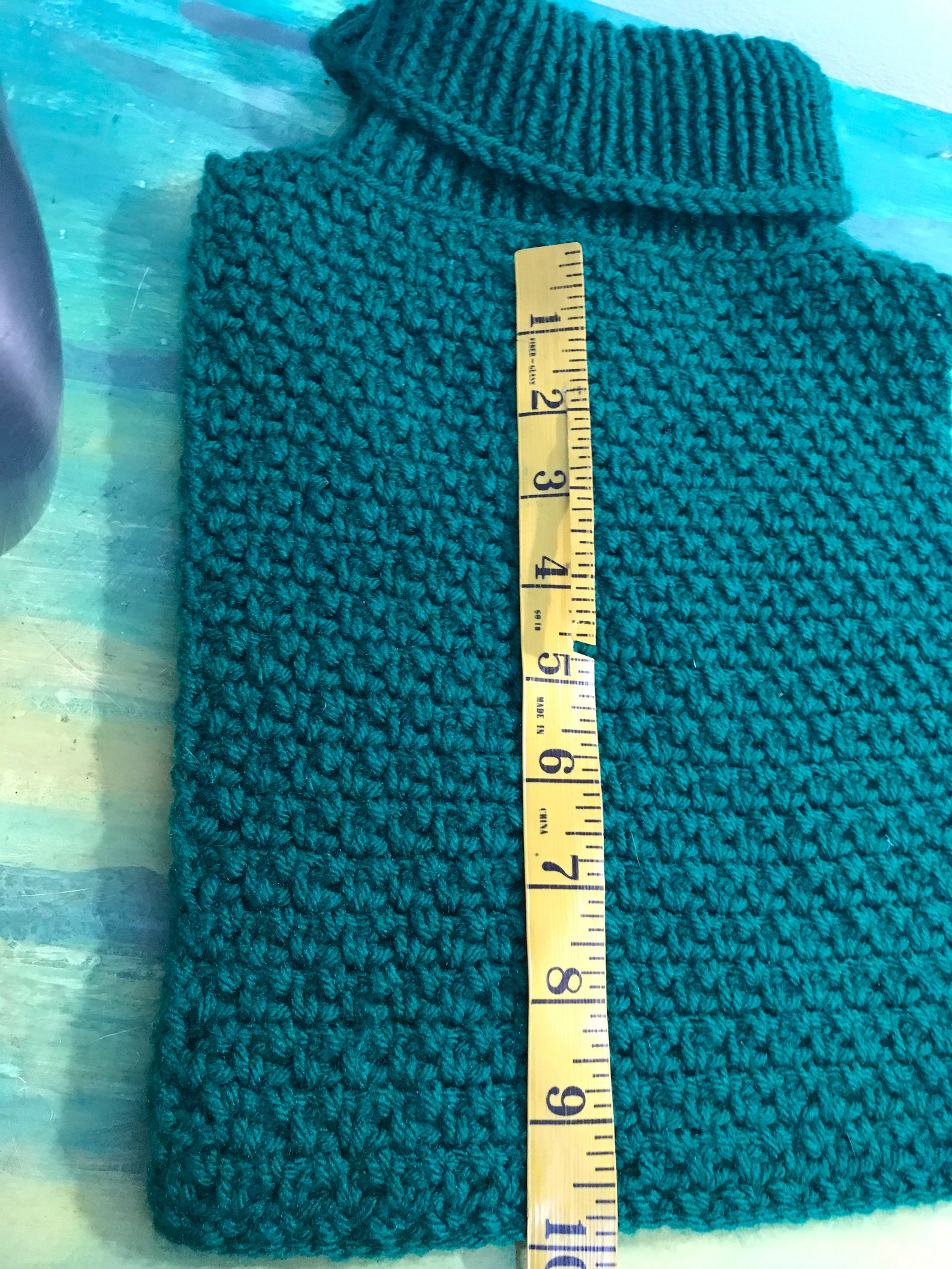 Vintage Knitted Collar Has Dark Green Hand Knit Streach-single | Etsy