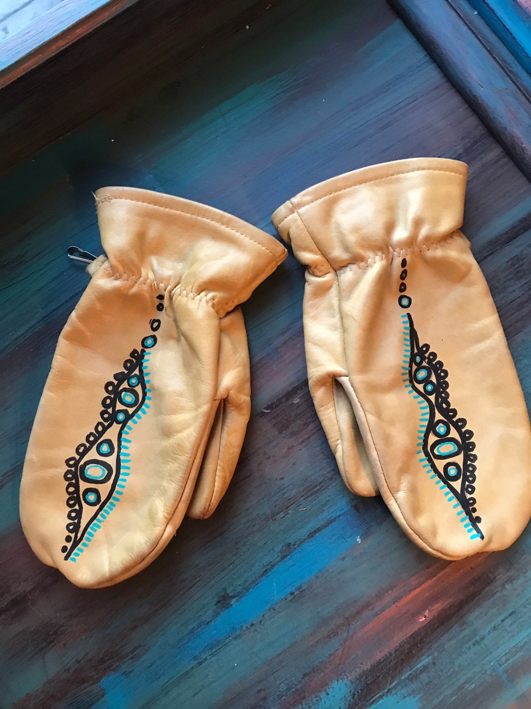 Upcycled Mittens Thick Beige Leather Mittens Made in Canada Hand ...