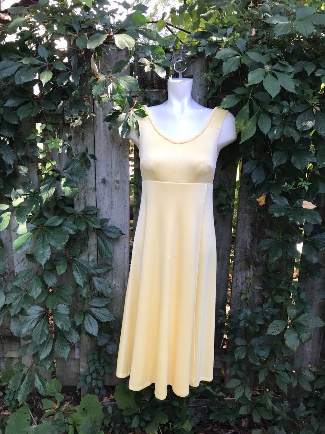 Vintage Yellow Dress 1970s Long Dress and Yellow Jacket Set in Size ...