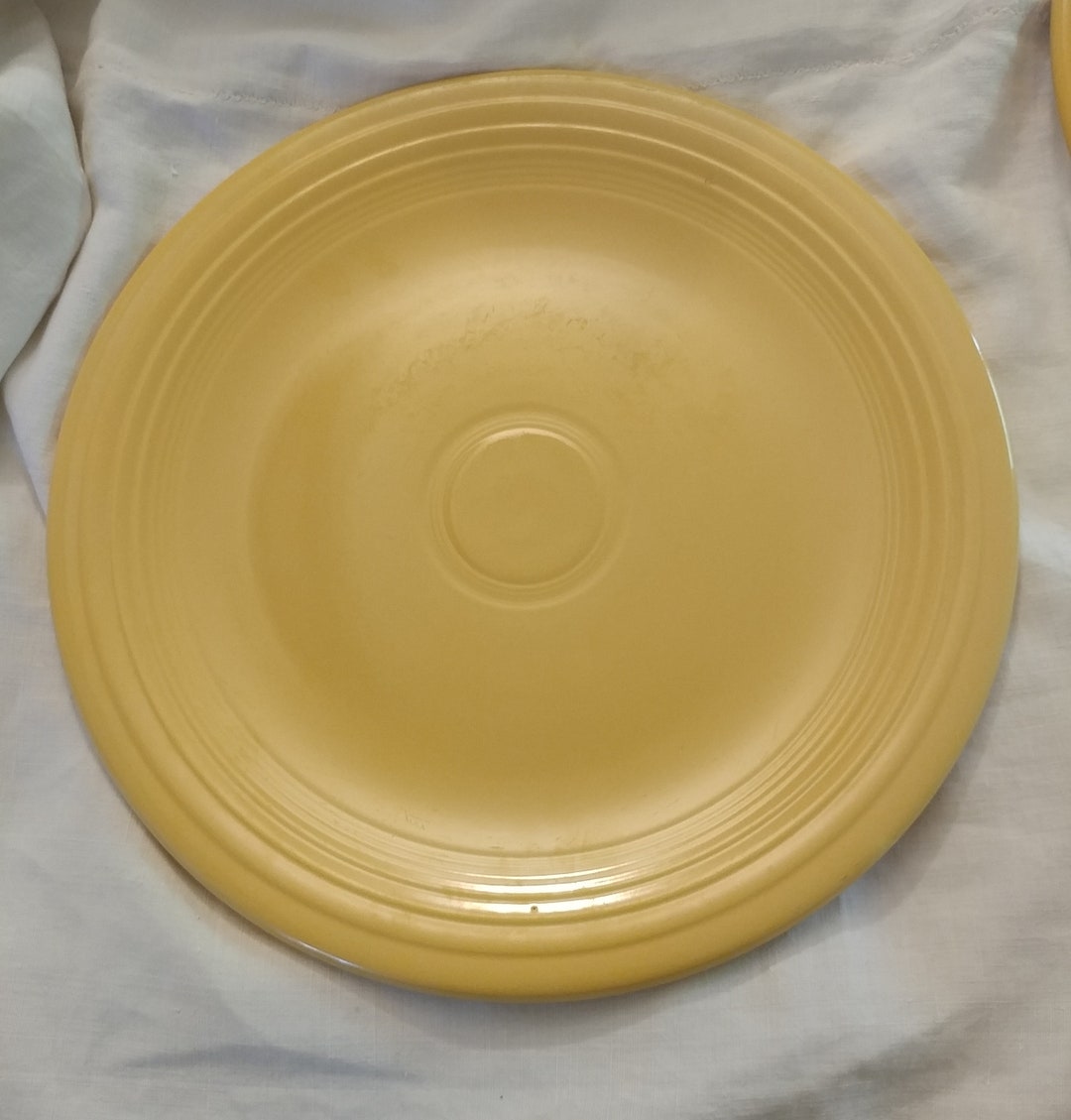 Vintage Yellow Fiesta Chop Plate - Etsy
