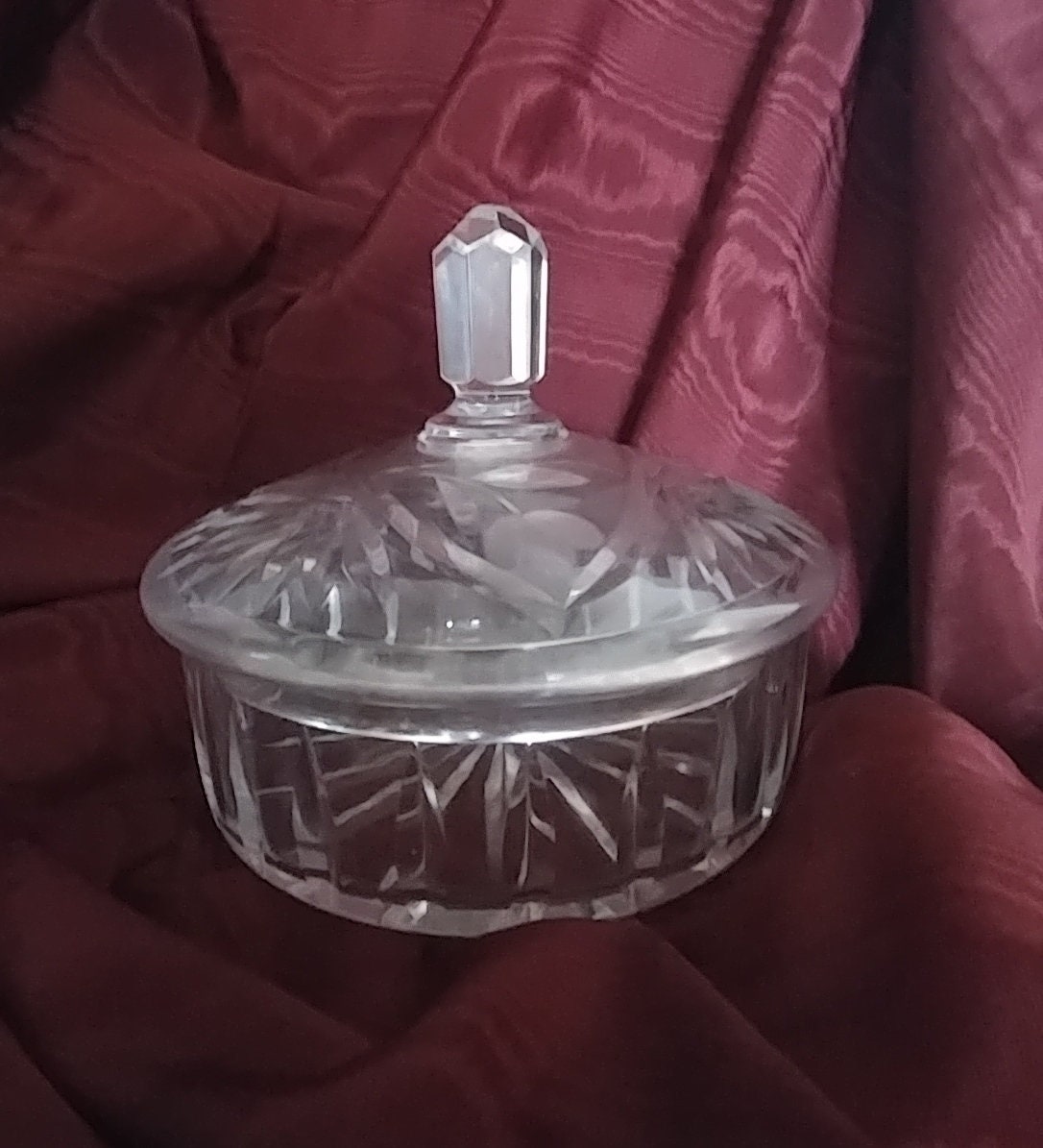 Covered Candy Dish Etched Flowers and Knob Top - Etsy