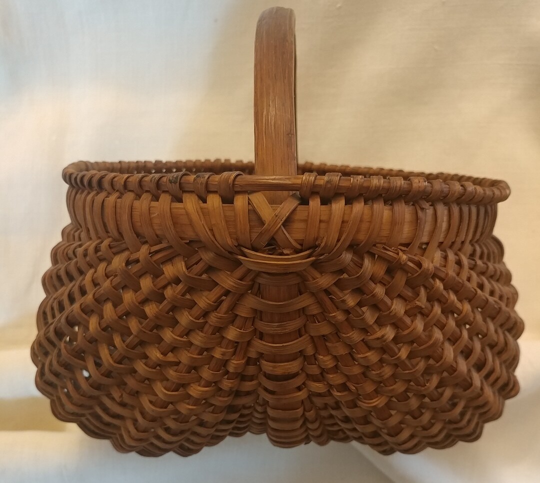 Antique American 8 X 8 Ash Splint Country Buttocks Basket - Etsy