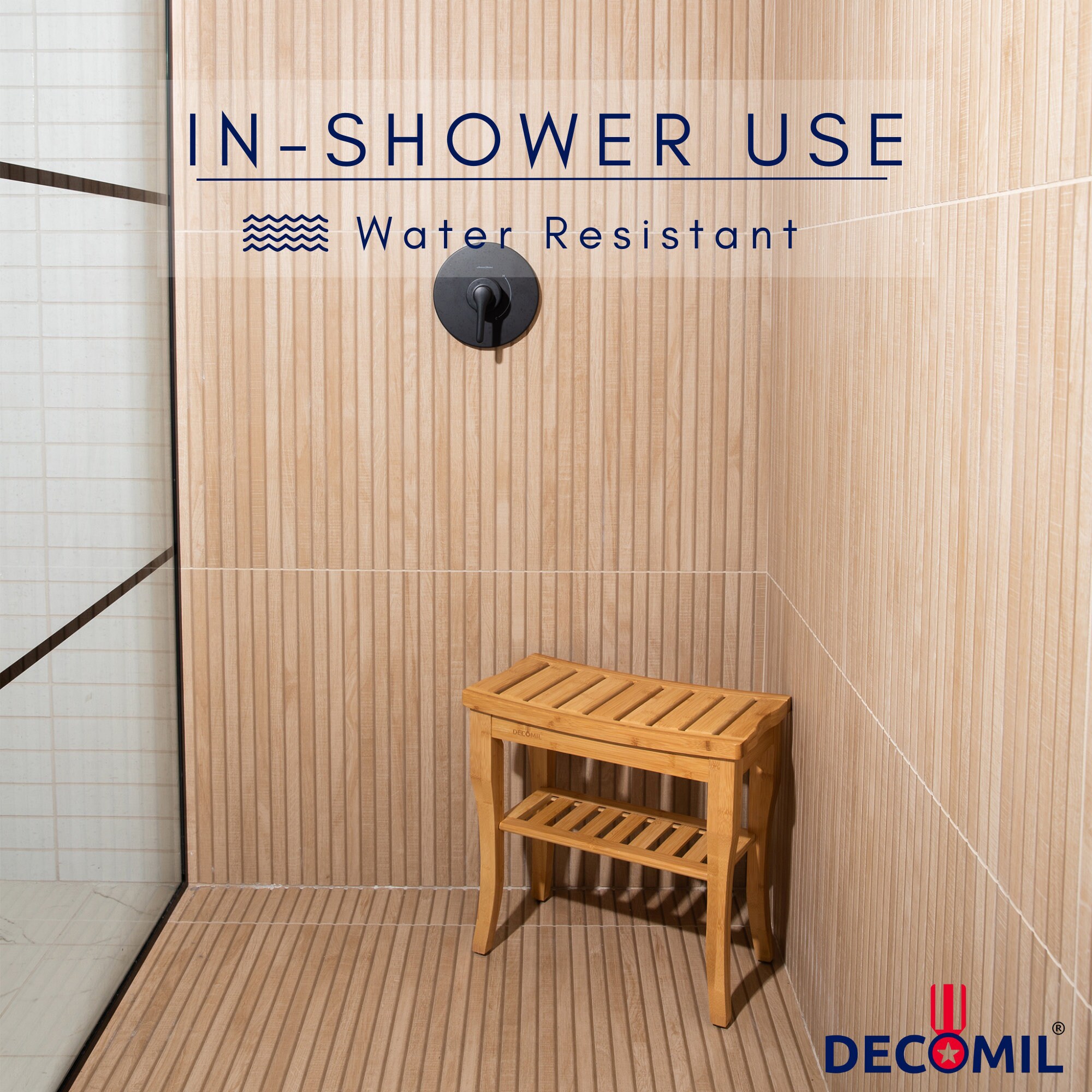 Shower stool bamboo store
