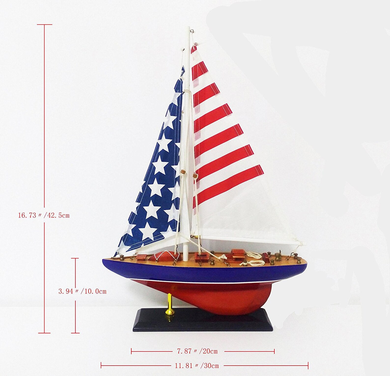 DECOMIL Unique Handmade Wood Decoration American Flag Decorative Ship ...