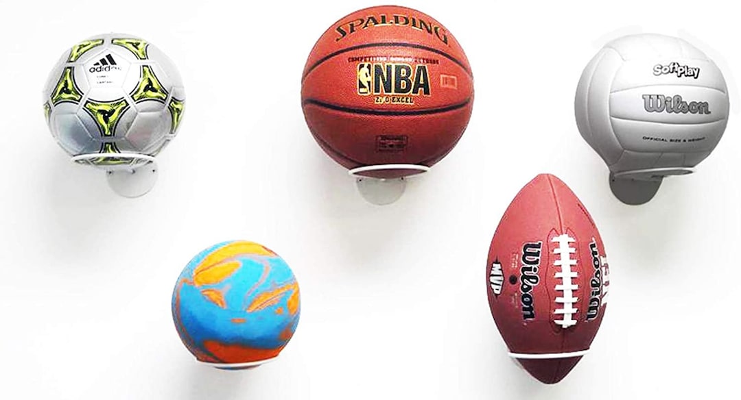 DECOMIL Universal Ball Rack Holder – Space Saver Wall Mount Display ...