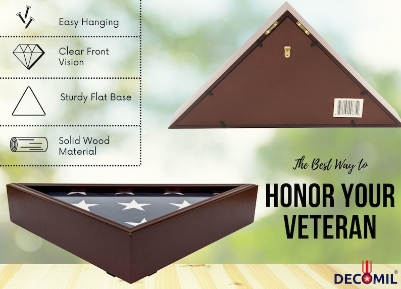 DECOMIL 5x9 Flat Base Flag Display Case Customized Name - Etsy