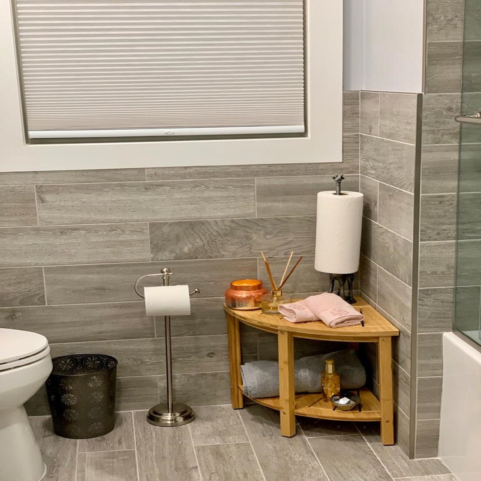 Decomil-bamboo Corner Shower Bench I Corner Shower Bench Seat - Etsy