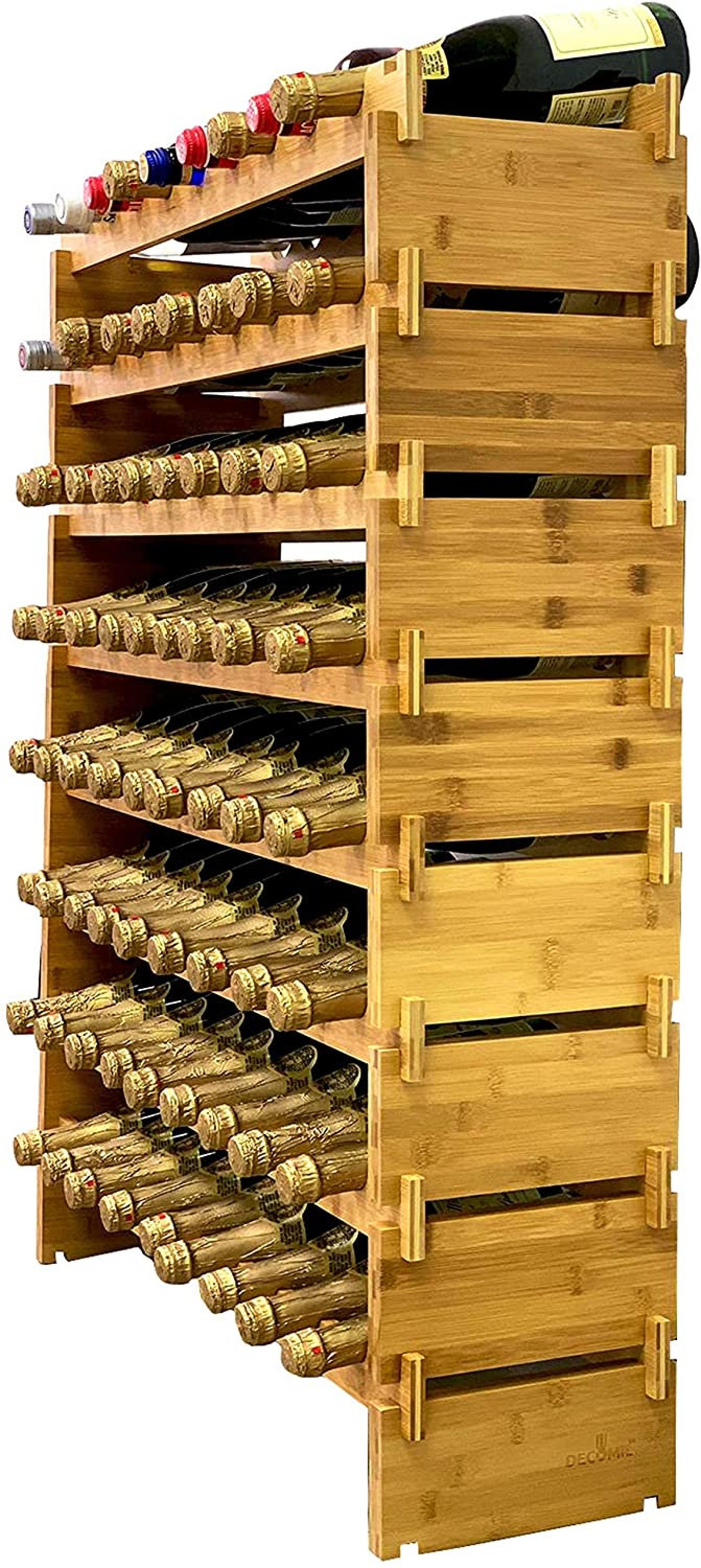 72 Bottle Bamboo Wine Rack Modular and Stackable 8 Tier - Etsy