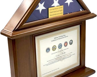 Flag and Document Display Case - Etsy