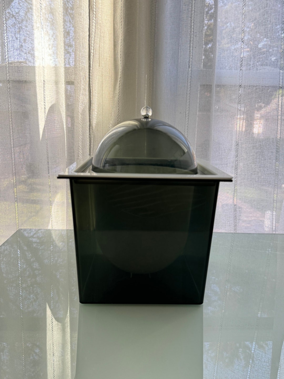 Vintage Mid-century Modern Smokey Gray Ice Bucket/food Server - Etsy