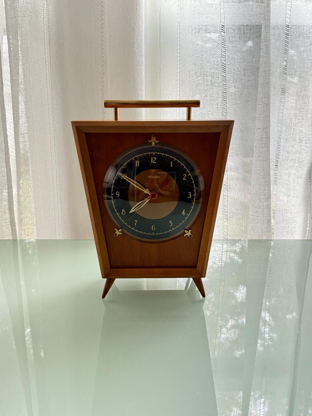 Vintage MCM Herschede Clock - Mid-century Modern - Desk Clock - Etsy