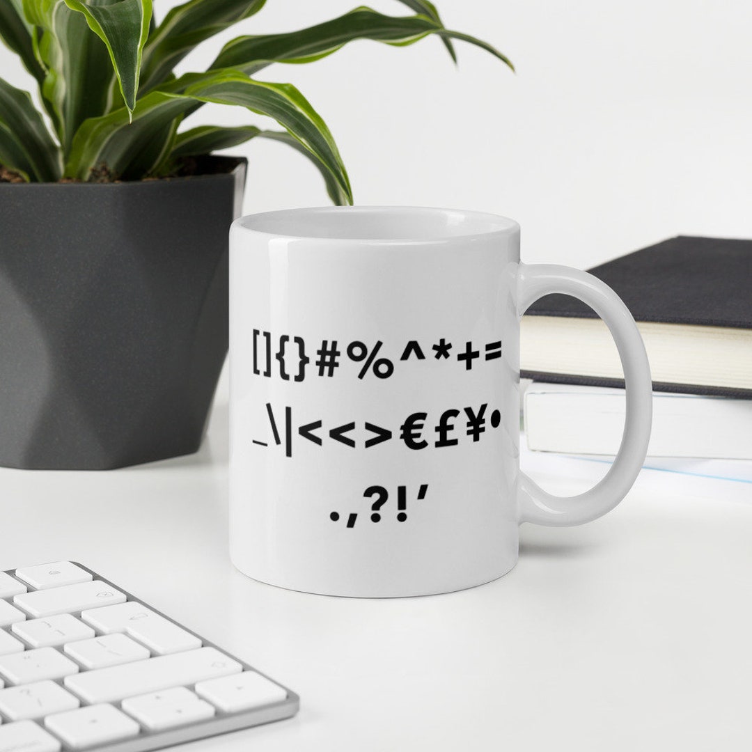 Text Symbols WFH Mug Computer Tech Gift Christmas Birthday - Etsy