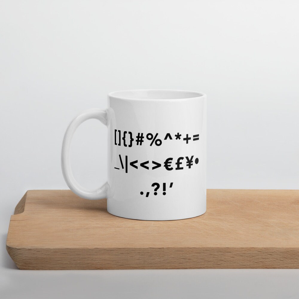 Text Symbols WFH Mug Computer Tech Gift Christmas Birthday - Etsy