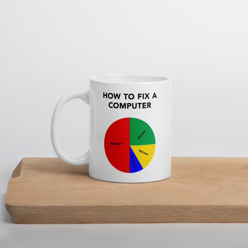 How to Fix A Computer Restart Funny Mug Tech Humor Computer - Etsy