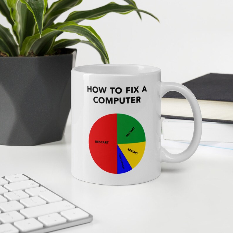 How to Fix A Computer Restart Funny Mug Tech Humor Computer - Etsy