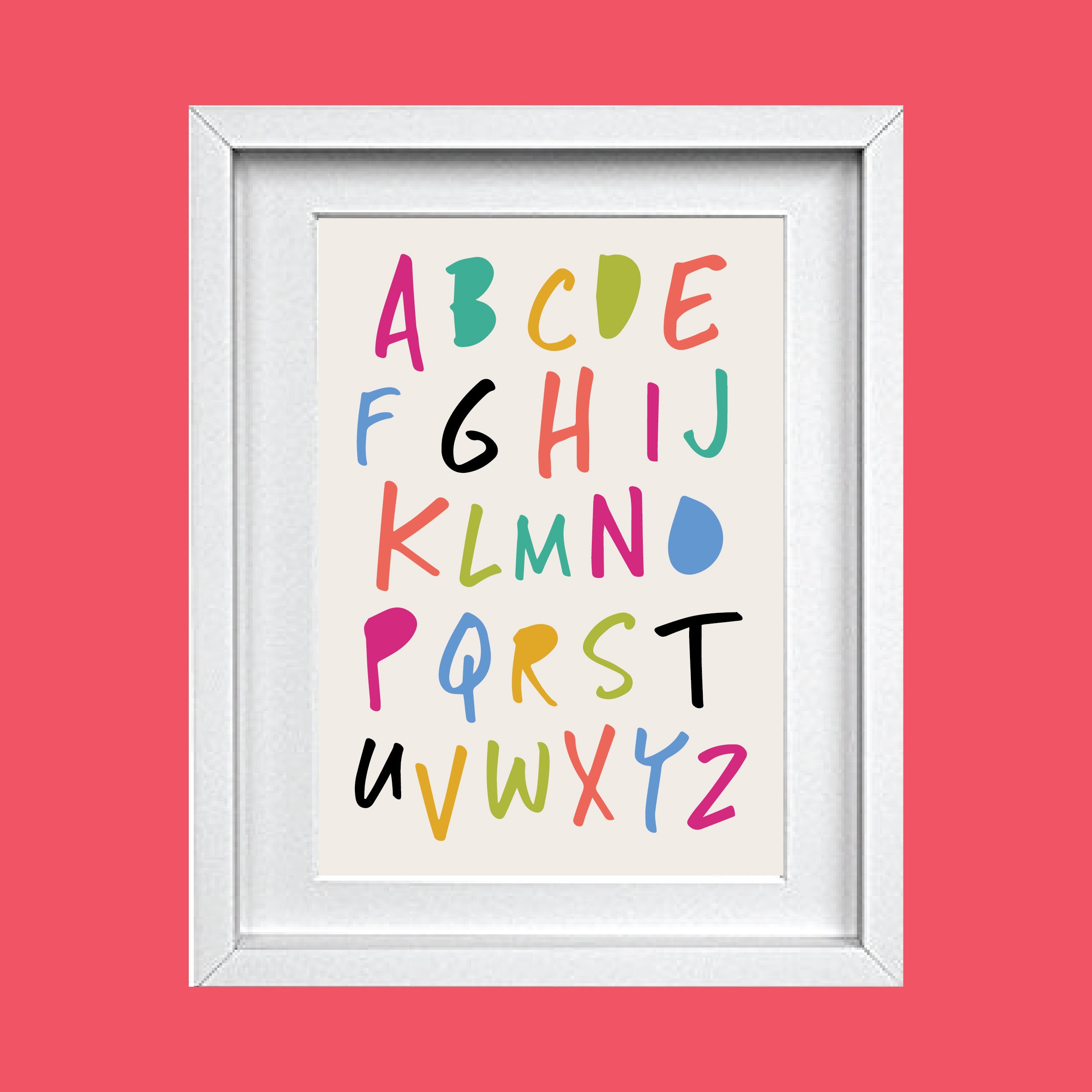 Nursery alphabet print nursery print alphabet colourful | Etsy