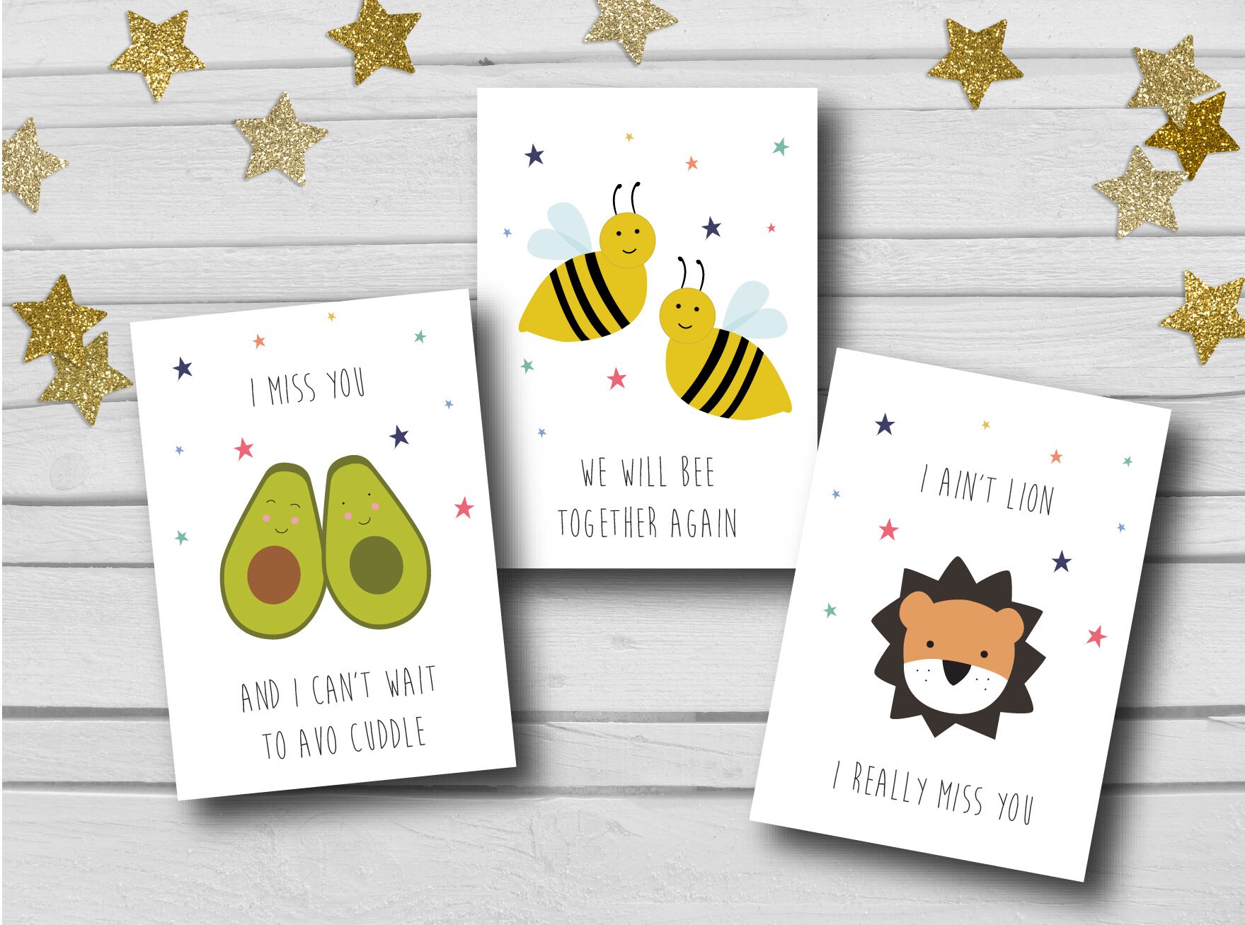 Positive Cards Pack Miss You Cards Set of 6 Positivity Cards - Etsy UK