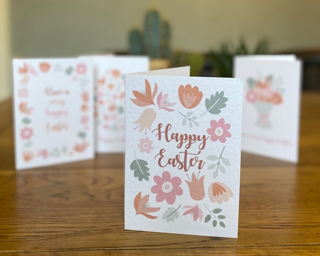 Easter Cards Pack Set of 4 Luxury Easter Cards Happy Easter Cards 4 ...
