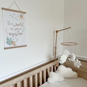 Boucle Mobile Handmade Baby Mobile Shell and Moon Mobile Baby Nursery ...