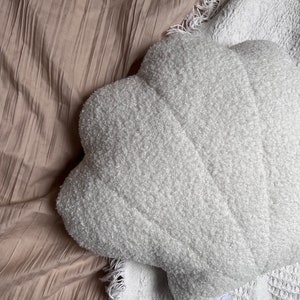 Micro Boucle Luxury Shell Cushion Boucle Shell Cushion Neutral Nursery ...