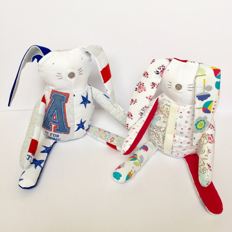 Memory bear bunny rabbit Keepsake Soft Toy Recycled preloved | Etsy