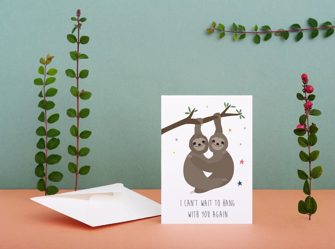 Positive Card Sloth Card Motivational Card Funny Card - Etsy