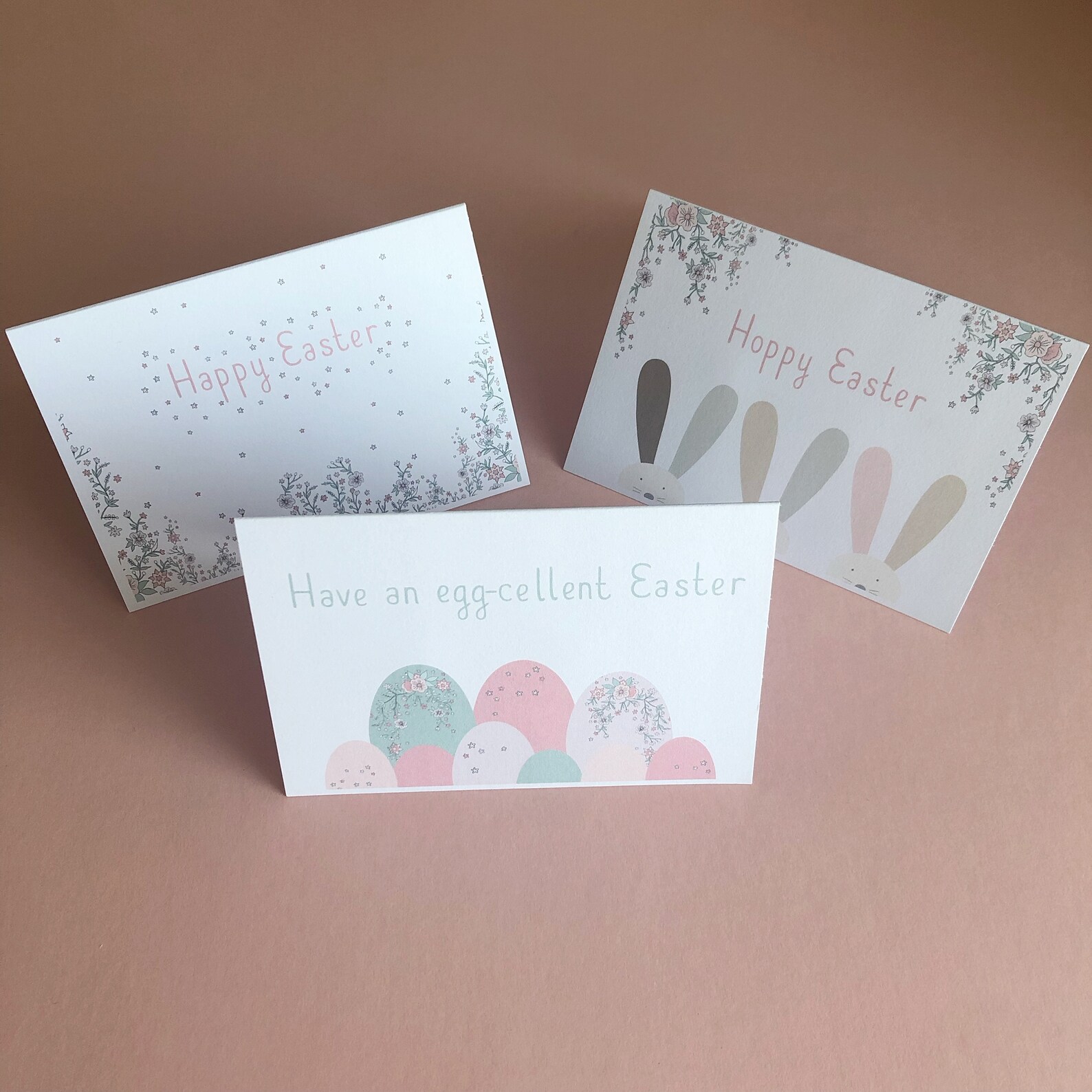 Easter Cards Pack Set of 6 Easter Cards Happy Easter Hoppy | Etsy UK